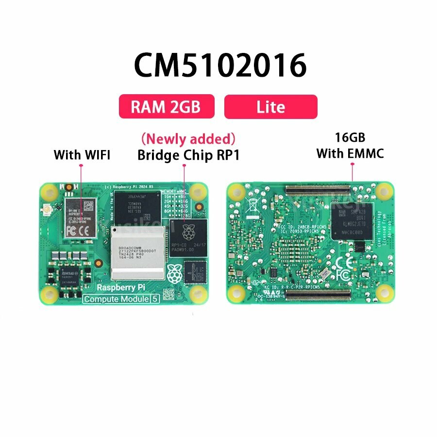 Raspberry Pi Compute Module 5 CM5102016 Lite 2GB RAM