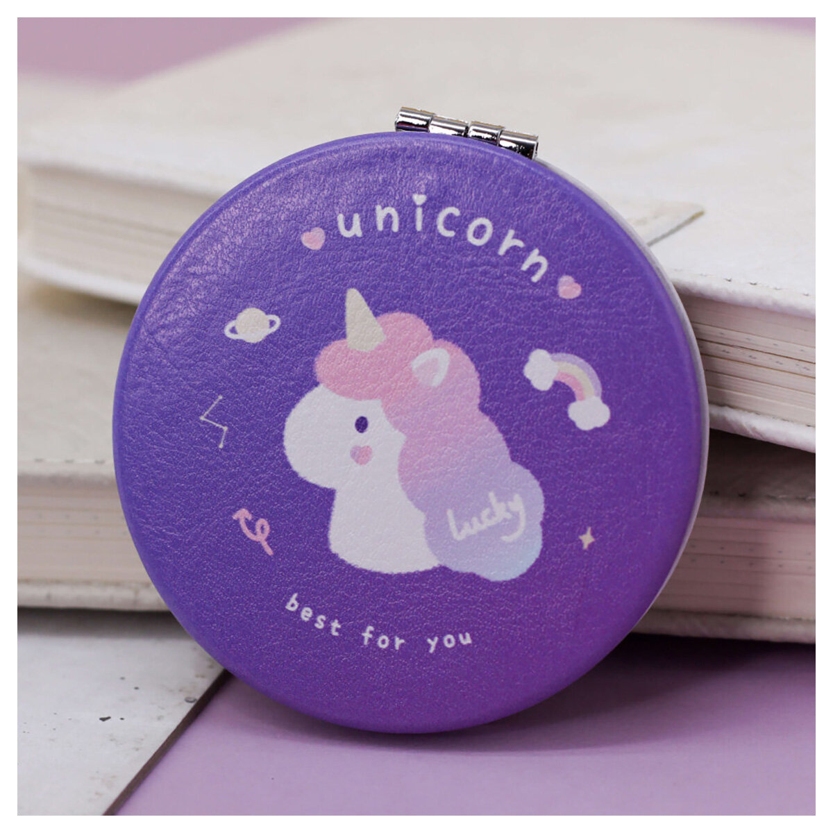 Unicorn sky зеркало 7.2×7.2×1 см, компактное настольное зеркало ZT185-0021-02-RV92