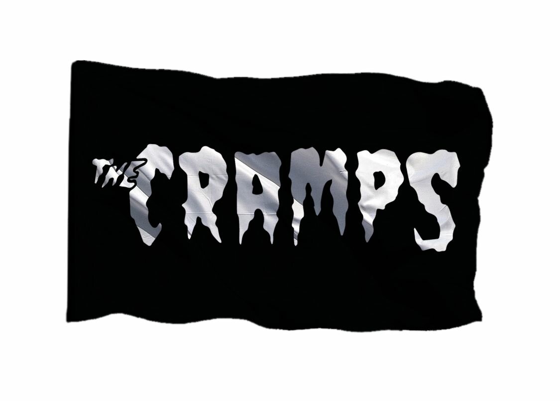 Флаг группы The Cramps 70х105 см на шёлке для ручного древка