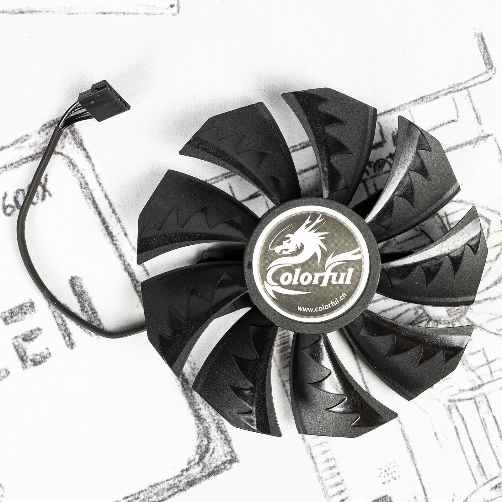 Вентилятор для видеокарты Colorful NB 12G-V RTX 3060, 3070, 3080 (Ti), 3090 ⌀87мм | №1
