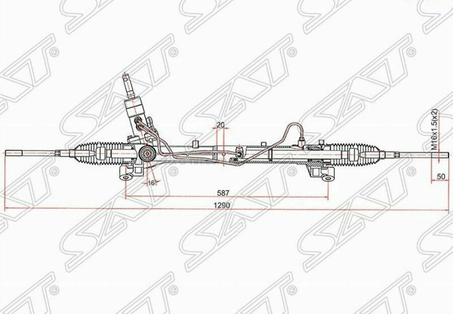 SAT ST1768115 Рейка рулевая Ford Focus 04-19 / C-MAX 03-10