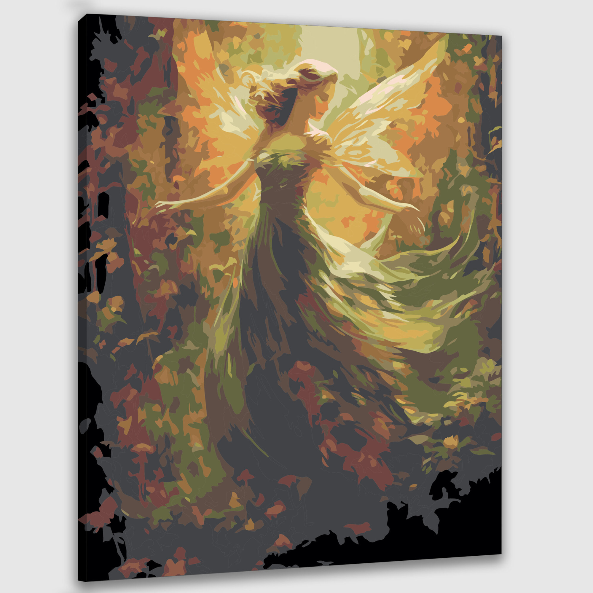 Картина по номерам 40x50 см, картина, масло, импрессионизм, фея, танец, лес, платье, краски, флора, волшебство