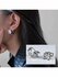 Серьги пусеты, циркон, кристалл, серый, белый