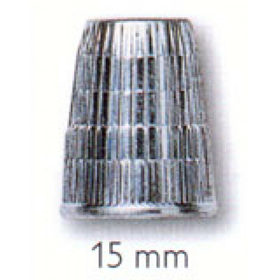 Наперсток, 15мм, цинк, хром. покрытие, серебристый, с кантом против скольжения, без упаковки 431845