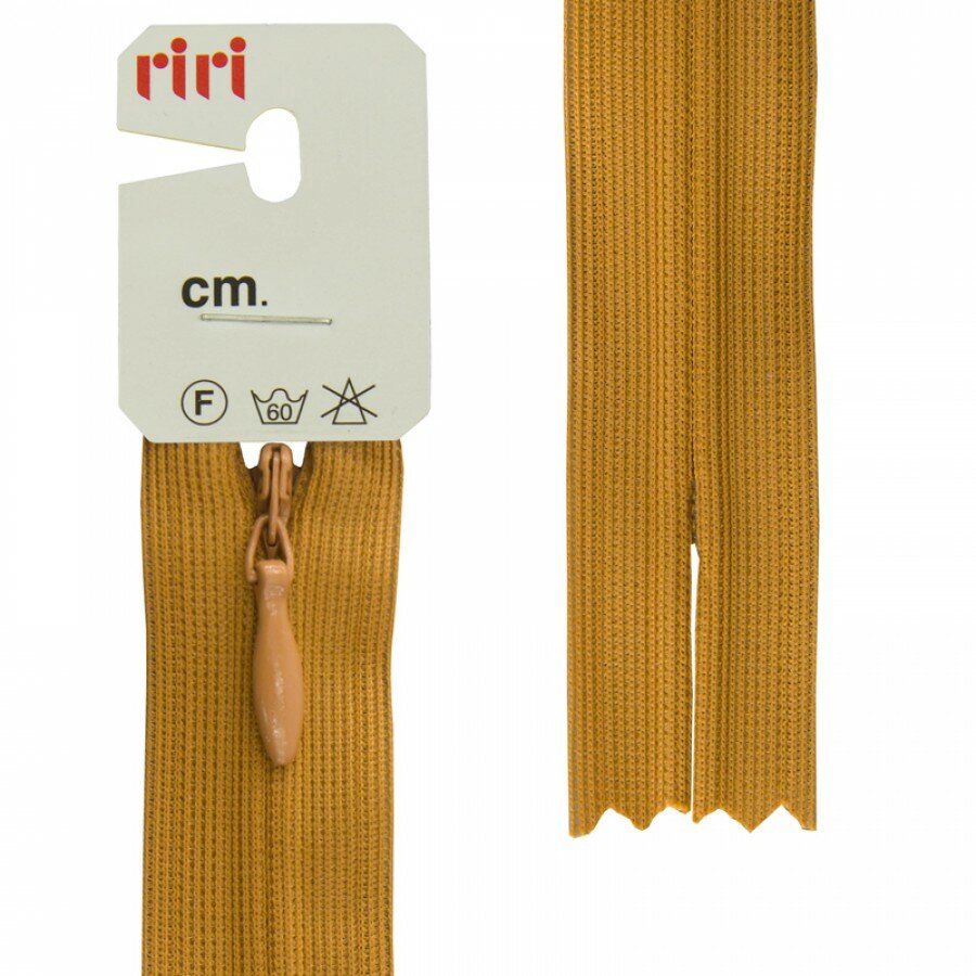 Молния потайная неразъемная, Т3, 60 см, цвет 2221, охра