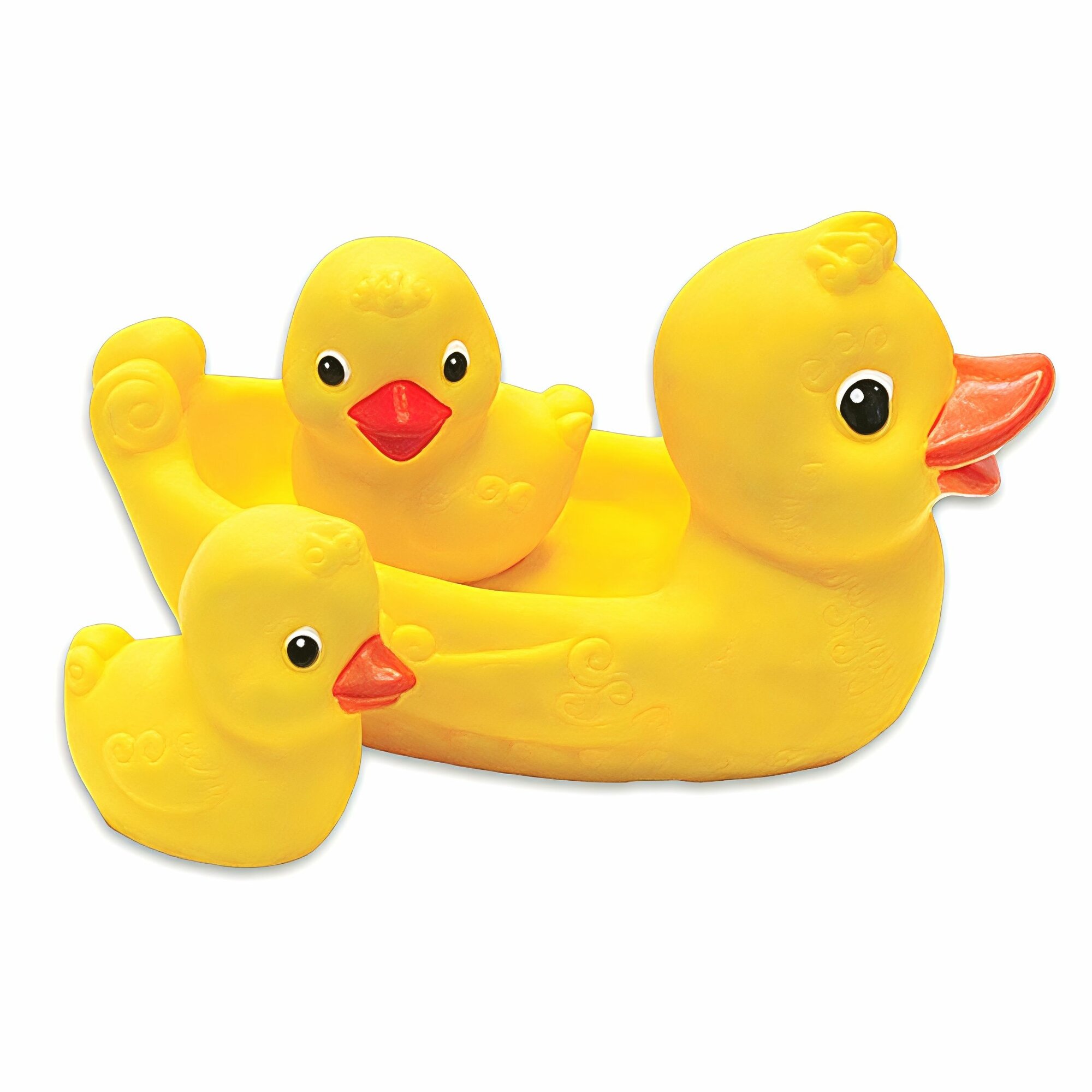 Детская резиновая игрушка "Утка с утятами" для купания в ванной и сюжетно-ролевых игр, развивающая водная игрушка для малышей