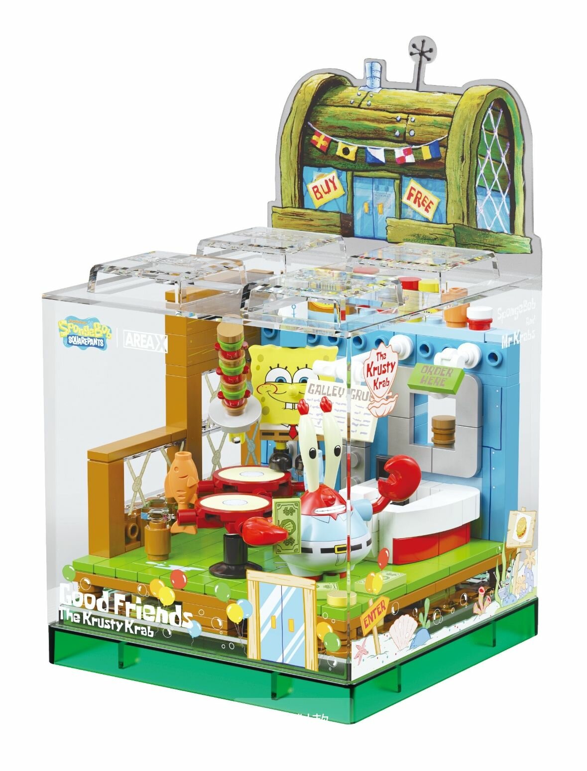 Конструктор Красти краб, 270 деталей. Пластик/plastic. Упаковка в цветную коробку