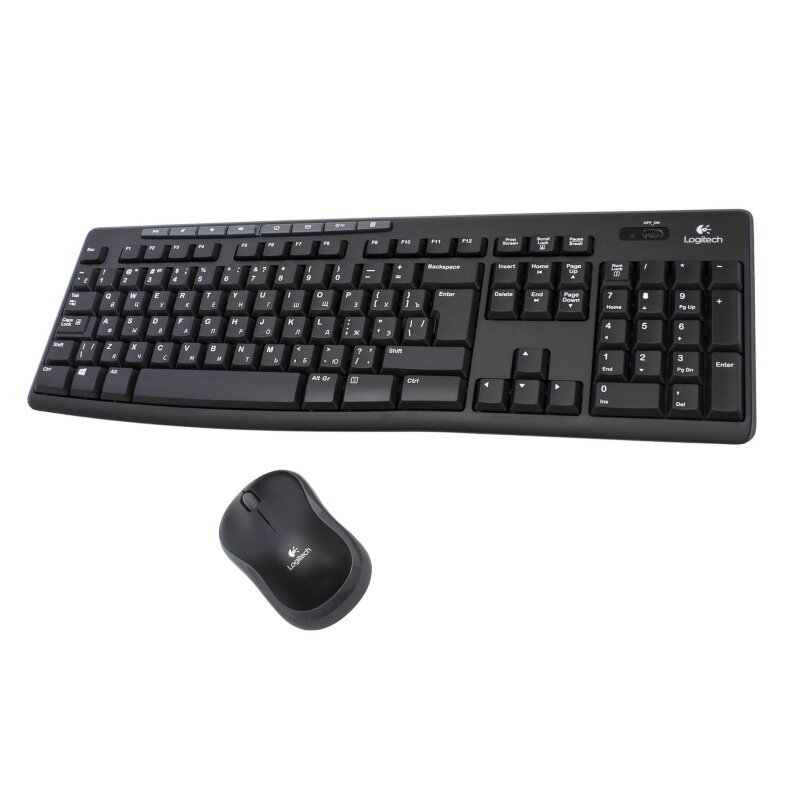 Клавиатура и мышь Logitech Беспроводные, черные, MK270 (920-003381)