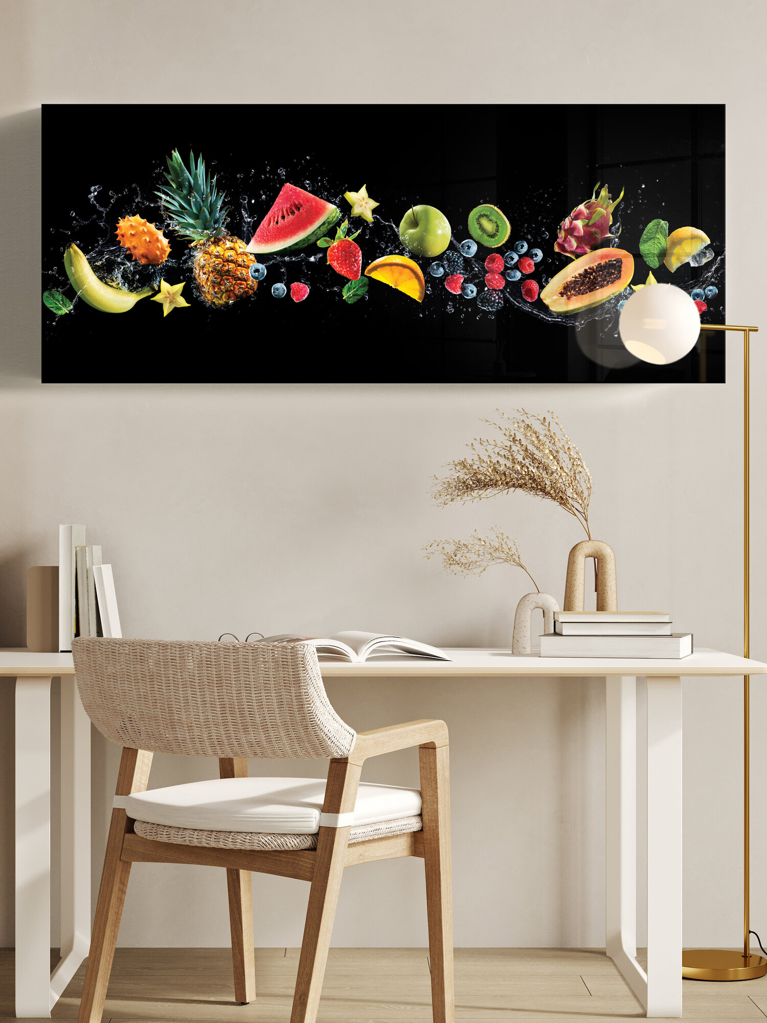 Картина Postermarket "Фрукты" на стекле, цифровая печать, 40x100 см