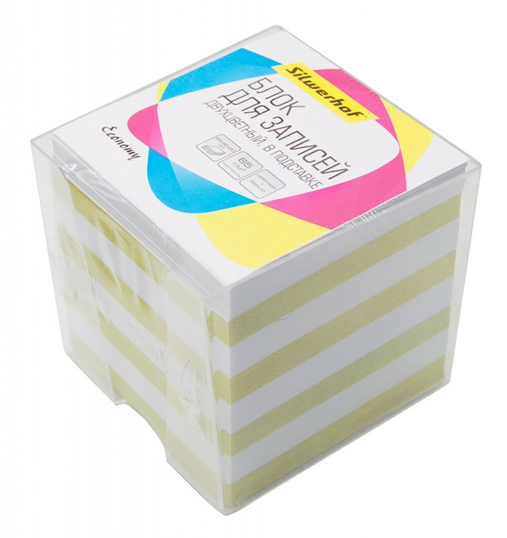 Блок для записей в подставке, двухцветный, в ассортименте