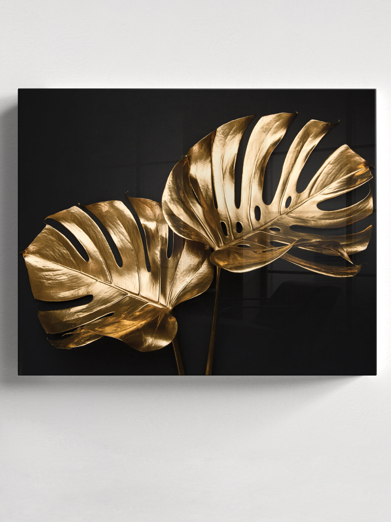 Картина Postermarket "Золотые листья" 40х50 см, стекло, цифровая печать