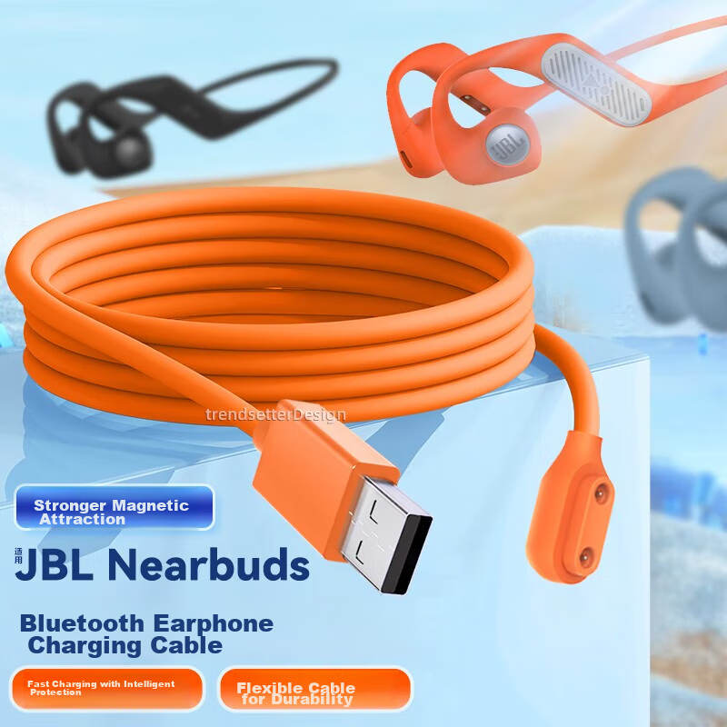 Trendsetter Compatible Charging Cable for JBL Nearbuds Air Conduction Earphones, Nearbuds 2nd Generation, Musical Storm Blue Bluetooth Sports Earphones Charger Cable, Magnetic Fast Charging Data Cable