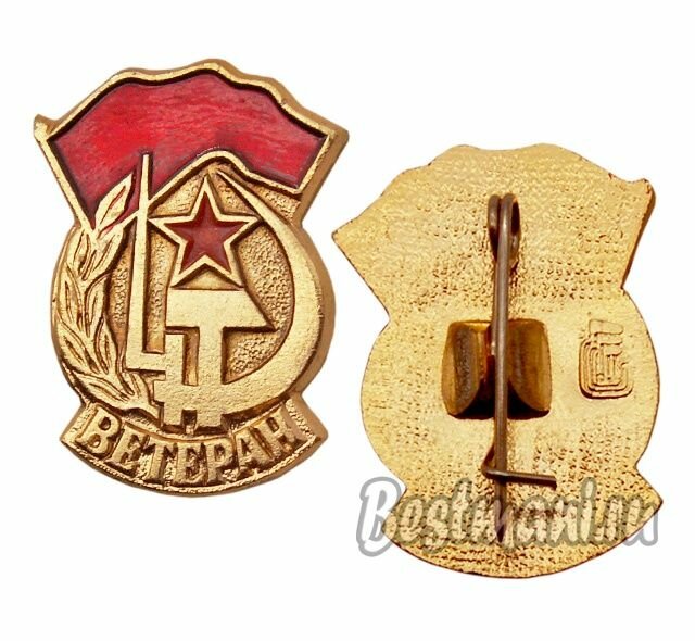 Ветеран Значок сувенирный СССР, оригинал UNC, значки редкие, памятные коллекционные