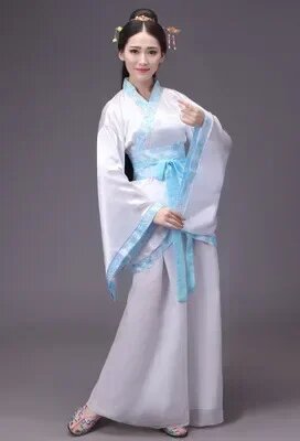 Женский винтажный ханьфу Hanfu комплект XXL, 4-blue white