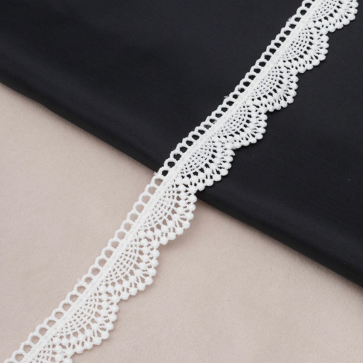 Кружево для рукоделия гипюр 20 мм*13,7м (01 белый), Айрис TBY.0460