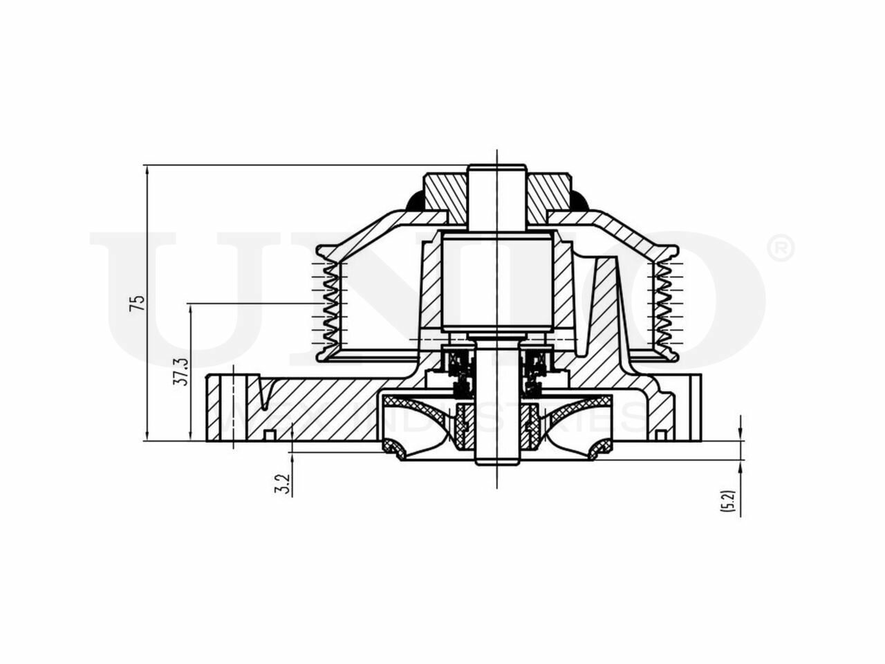 Помпа, водяной насос, для БМВ 3 (F07-F18) 09-, X5 (E70) 10-, X6 (E71, E72) BMW 10- артикул WAP-10156 производителя UNIO