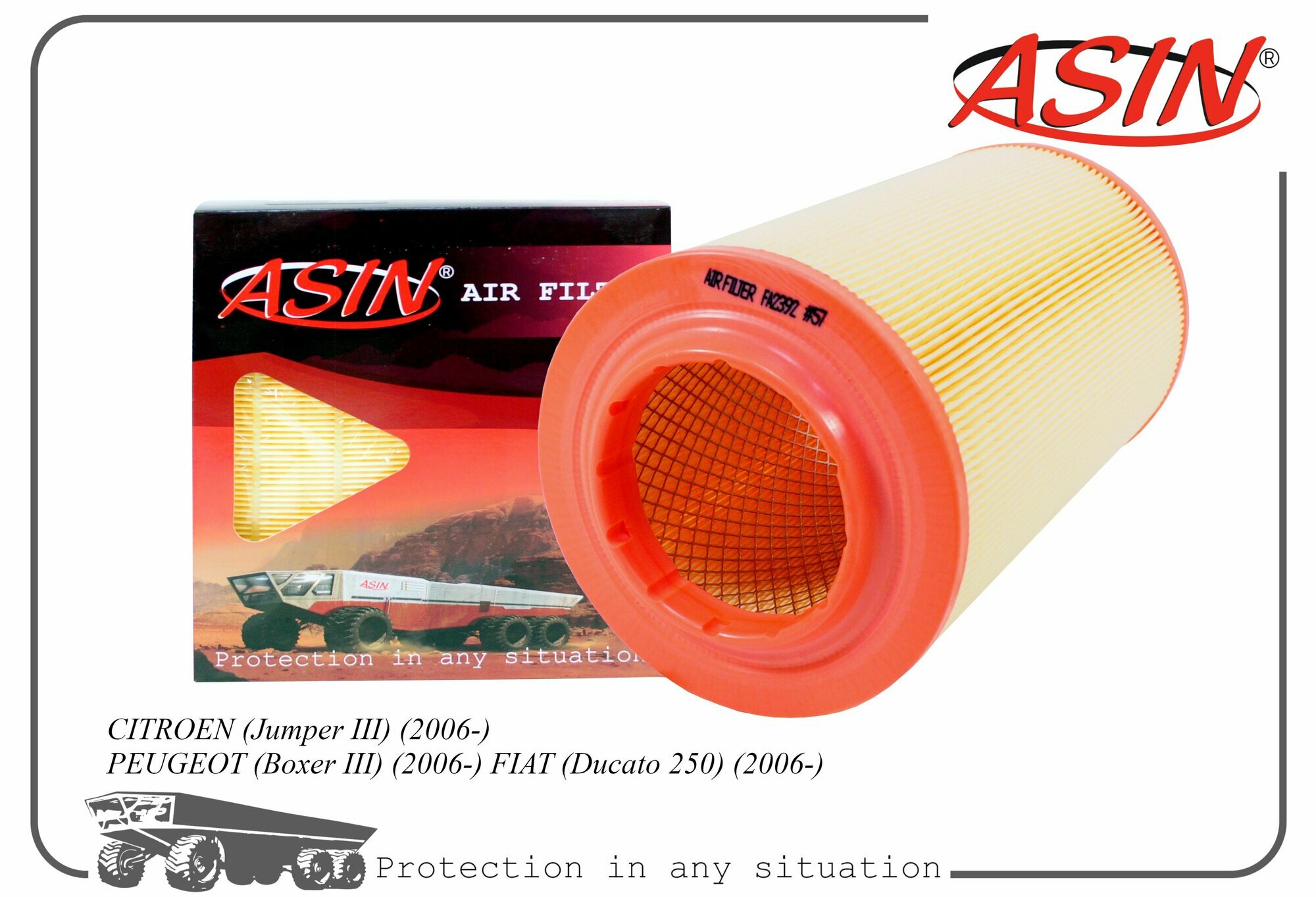Фильтр воздушный для Ситроен Джампер 3, Фиат Дукато, Пежо Боксер 3 ASIN. FA2392 ASIN