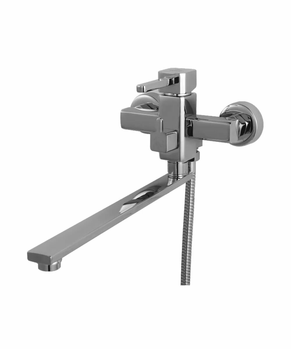 Смеситель для ванны и душа с поворотным изливом, с экономичным режимом и душевой лейкой Ganzer GZ05041 хром