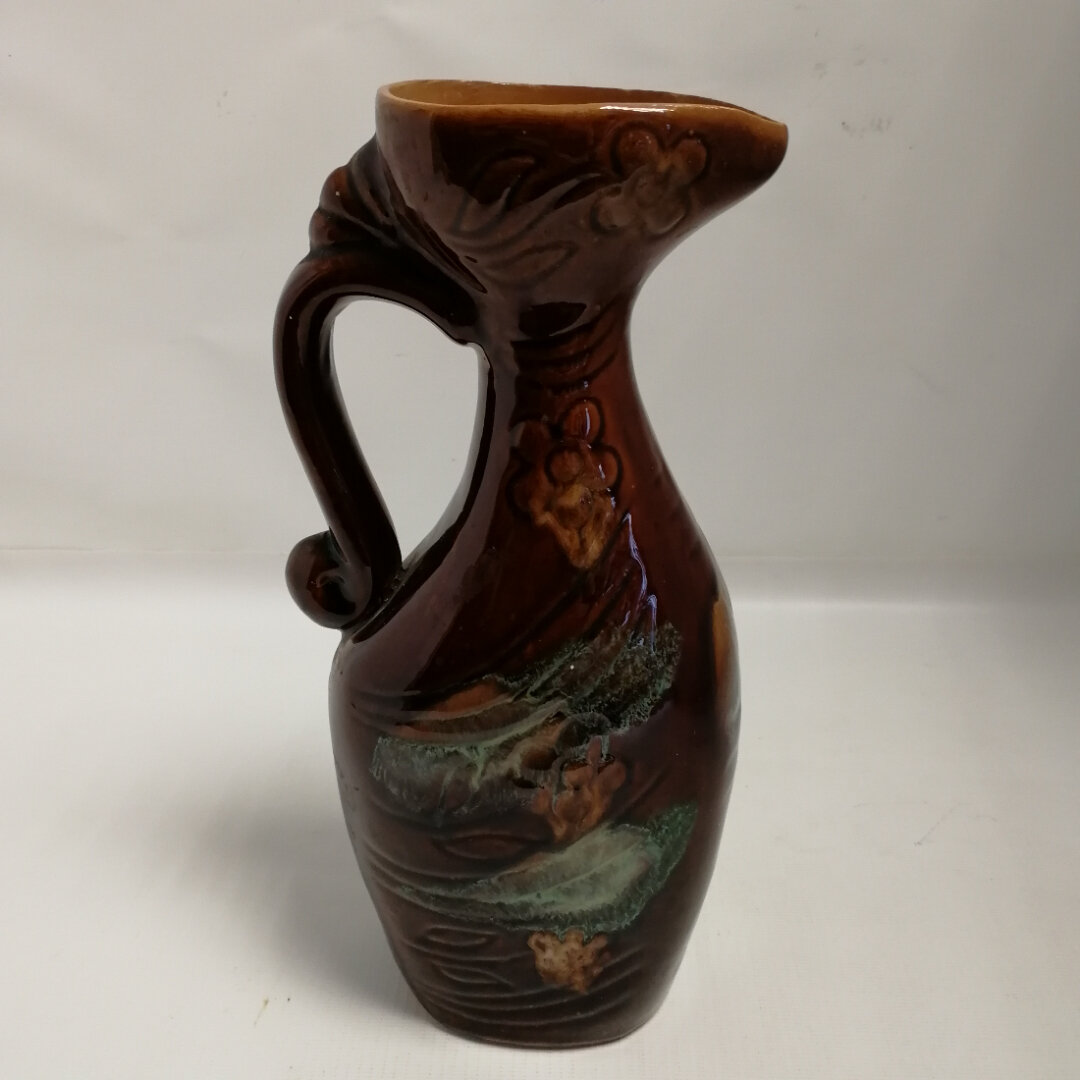 Кувшин, обливная керамика высота 27.5 см, винтаж СССР