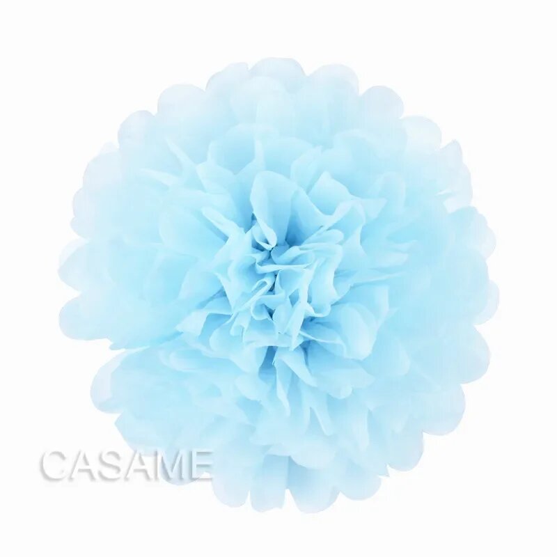 Небесно-голубые бумажные помпоны Casame 10 шт.