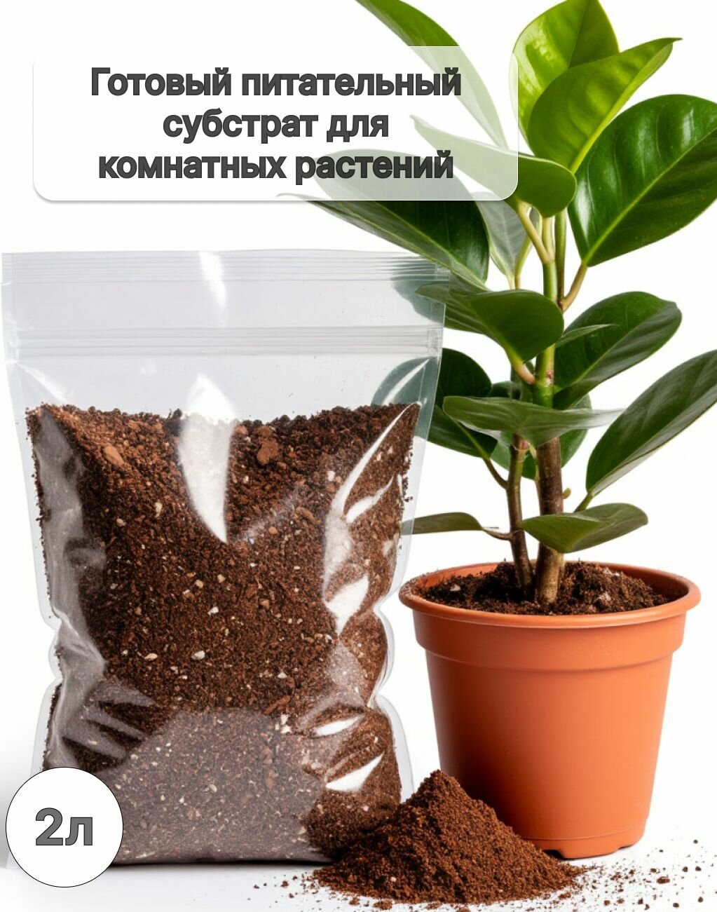 Грунт для монстер и алоказий Питательный субстрат для комнатных растений: грунт для ароидных 2 л рыхлый