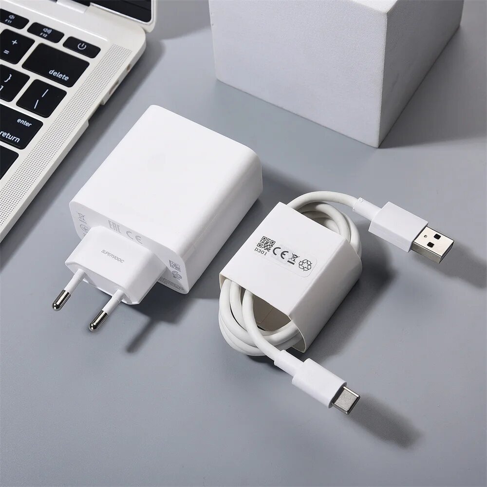Зарядное устройство OPPO 100 Вт SuperVOOC EU, USB-C кабель