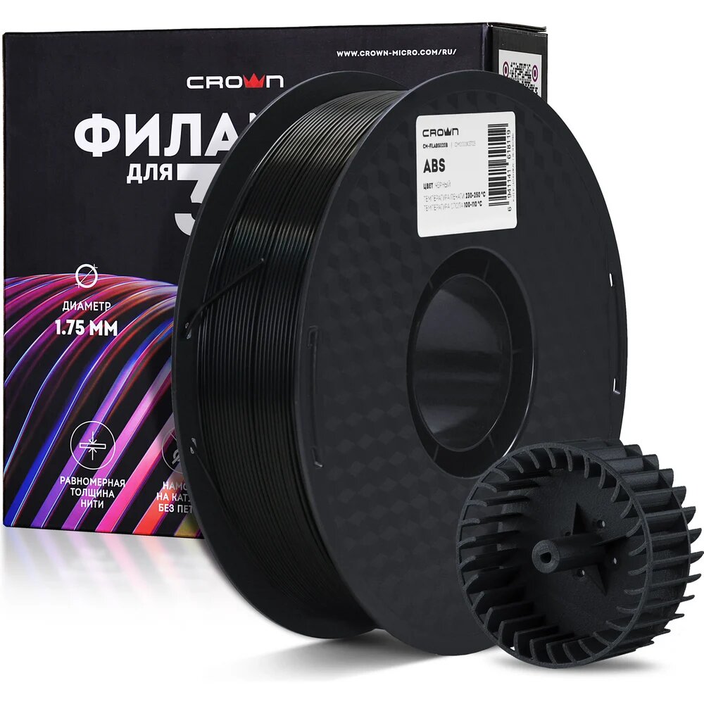 CROWN MICRO Пластик для принтера CM-FILABS020B ABS Чёрный CM000003725