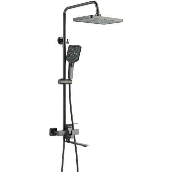 Душевая система Shevanik S6136T, оружейная сталь