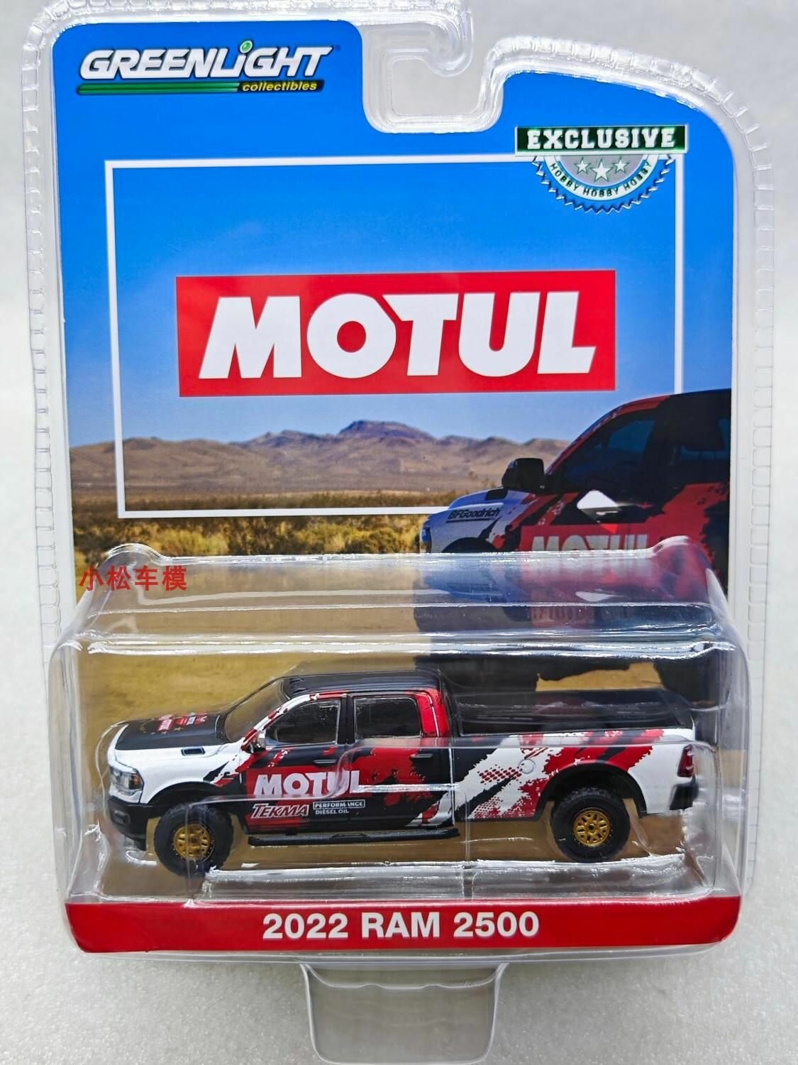 Машинка GreenLight 1/64 2022 Ram 2500 - MOTUL Tekma high-performance Diesel 30489 Black Die-cast Alloy Car Model Collection Toy Gift