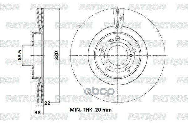 Диск тормозной пер. HAVAL Jolion (4wd/150 hp )21- PATRON арт. PBD1328