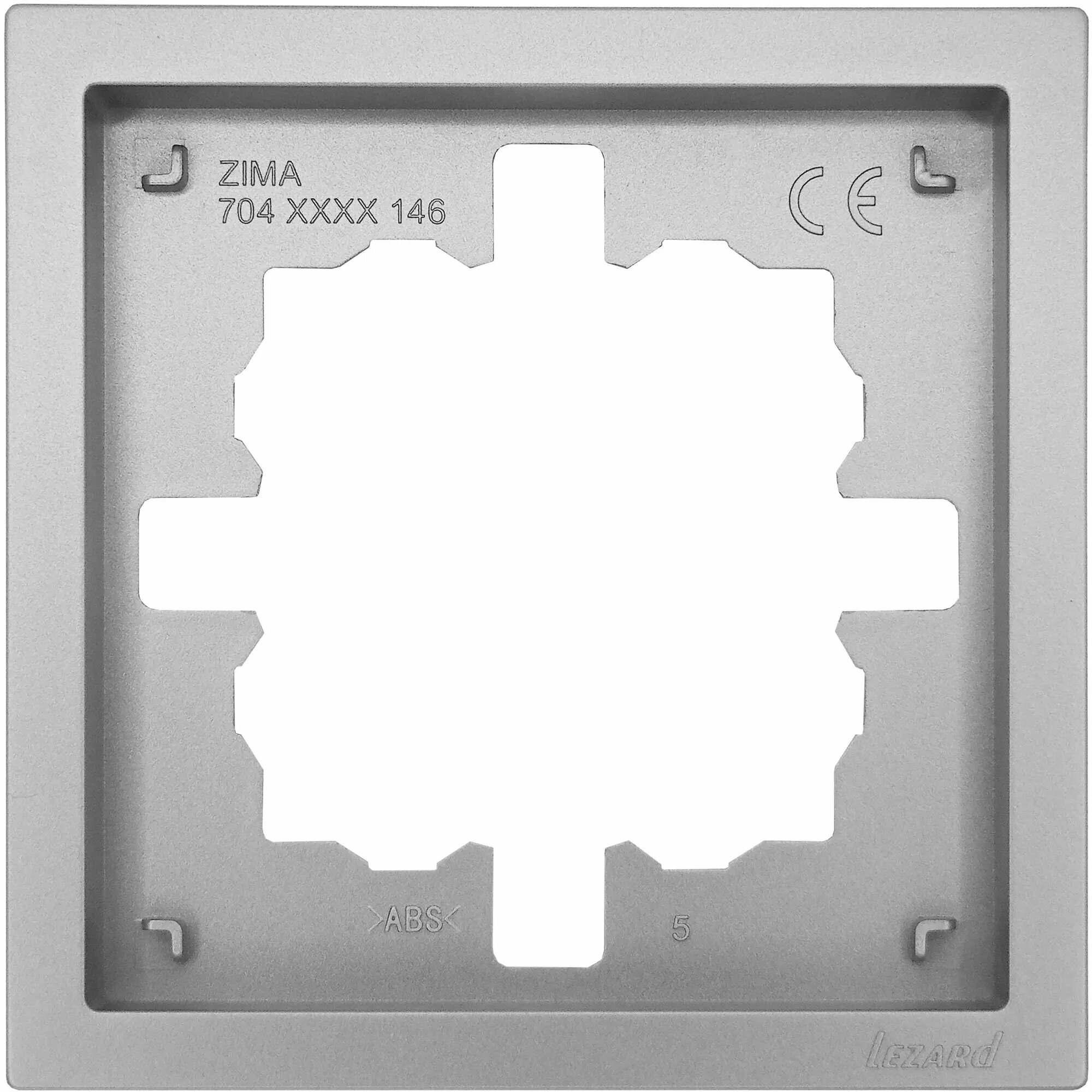 Lezard Zima 1 пост рамка для розеток и выключателей серый матовый финиш компактная