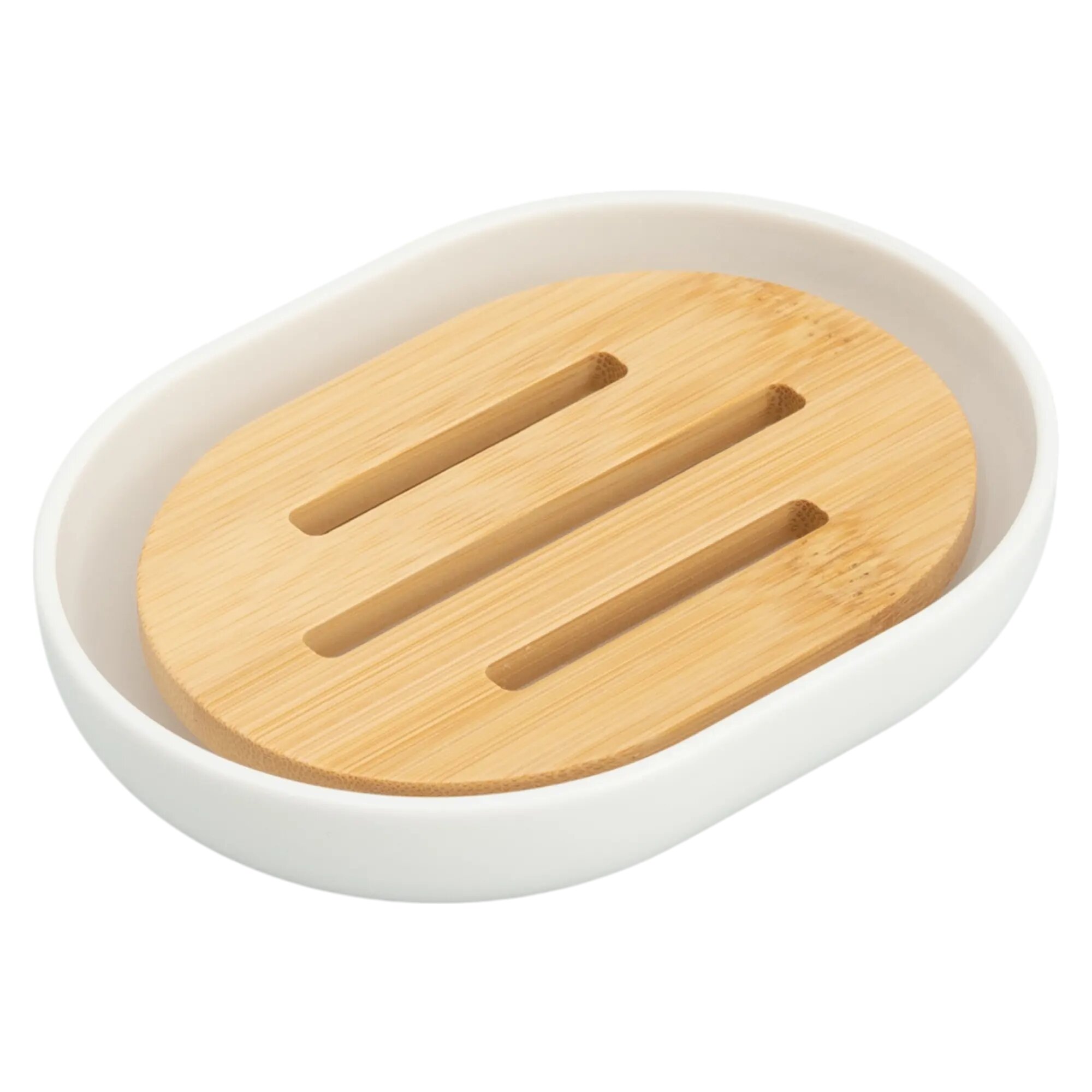 Vidage Рона мыльница пластиковая белого цвета для ванной стильное и компактное хранение