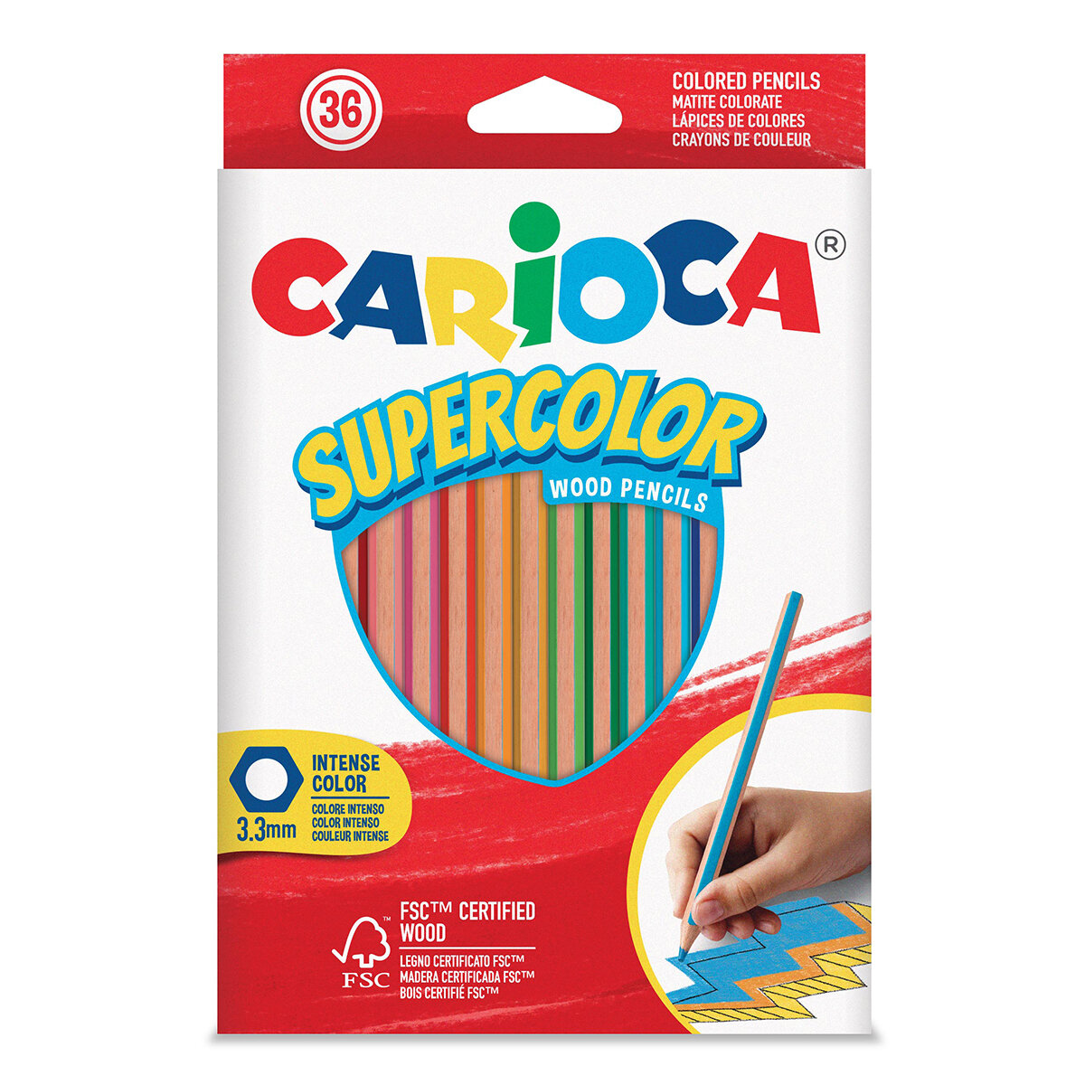 Carioca Supercolor Карандаши цветные деревянные заточенные 36 цветов для рисования