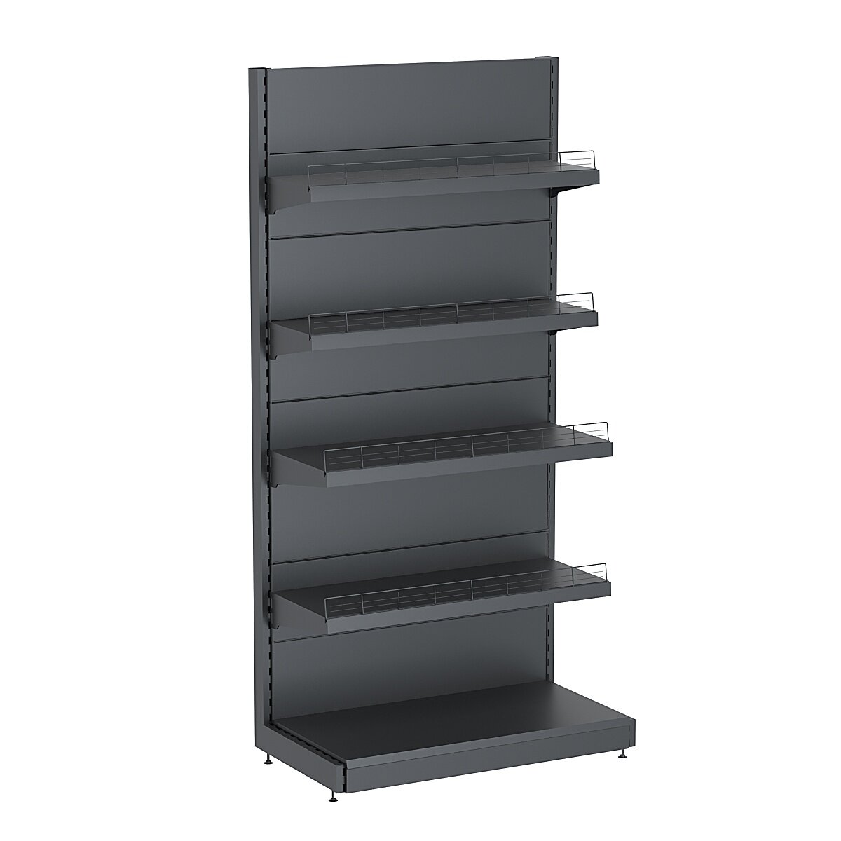 Стеллаж торговый металлический "графф" №1-2.15-1-ОГР с полками, с ораничителями