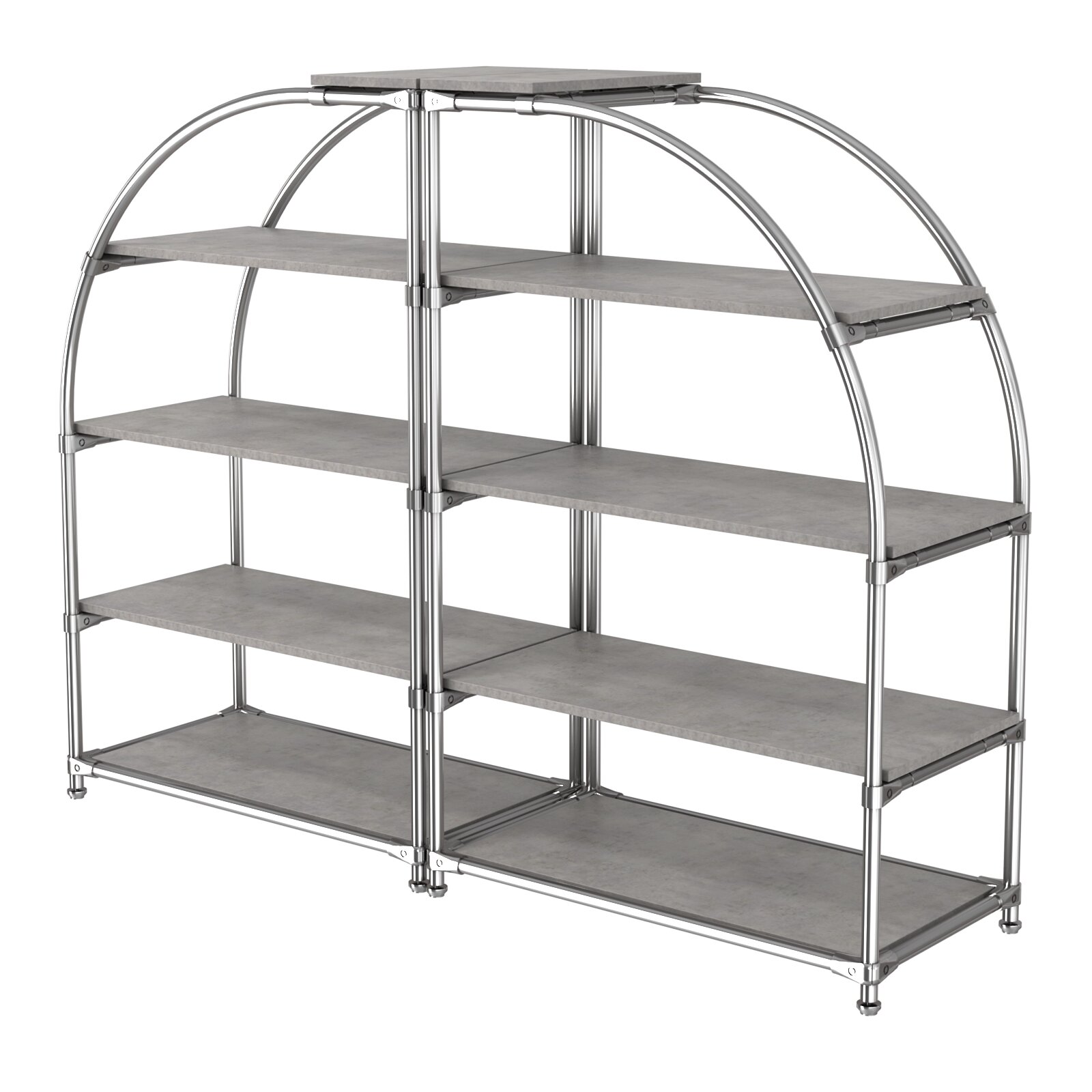 Комбинация стендов TD-06 №1-4 (с полками ДСП 16мм), Бетон Чикаго светло-серый F186 ST9