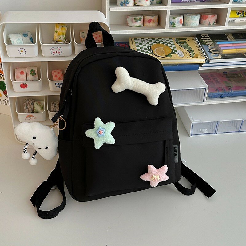 Рюкзак "Школьные сумки", для девочек, черный, без подвески