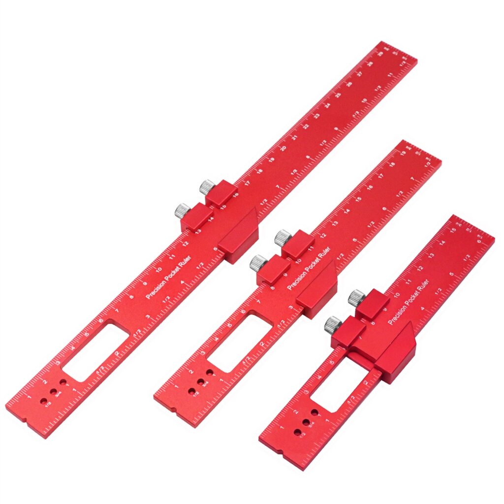 Линейка с Т-образной дорожкой Линейка для деревообработки Точная карманная линейка Металлическая логарифмическая линейка Дюймовая и метрическая Разметочная линейка Т-образного типа Квадратная линейка