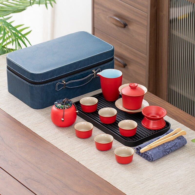 Чабань-чайная доска, фарфор, керамика, набор, Подарочная коробка，красный；