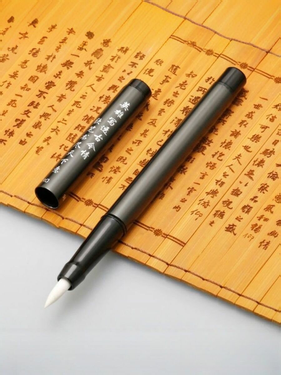 Ручка кисть браш пен для скетчей и каллиграфии + 5 перьев. Китай