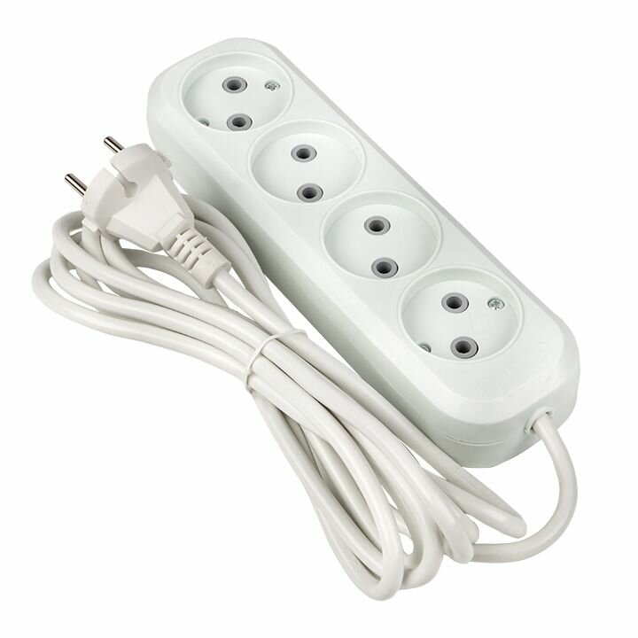 Удлинитель Эксперт/ 4 розетки/ 3 метра/ 10А/2,2кВт без заземления/ ПВС 2х0,75/ EKF PROxima