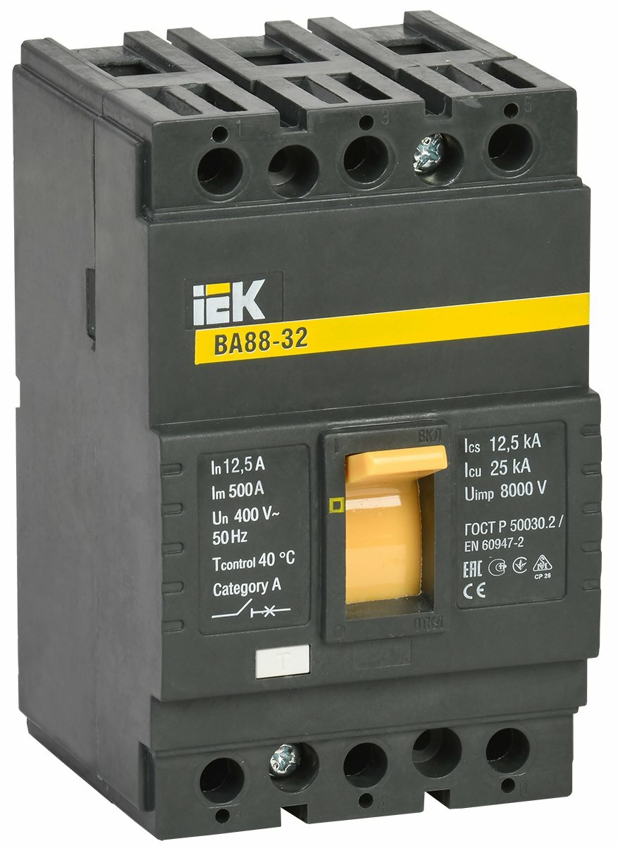 IEK KARAT Автоматический выключатель ВА88-32 3Р 12,5А 25кА, SVA10-3-0012