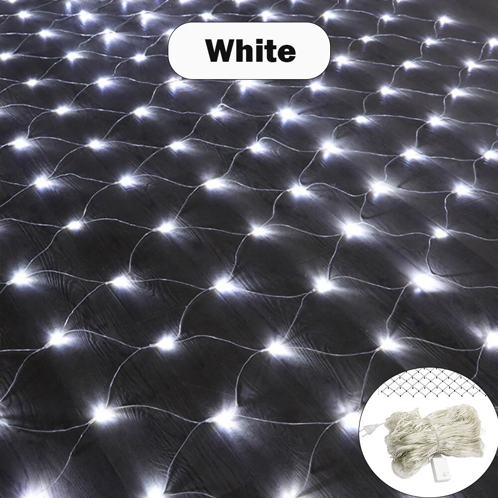 Сетчатая светодиодная феерическая нить с подключением 1.5x1.5M 3x2M 6x4M 8x10M для улицы, сада, свадебного украшения, дома Светодиодная занавесная свет