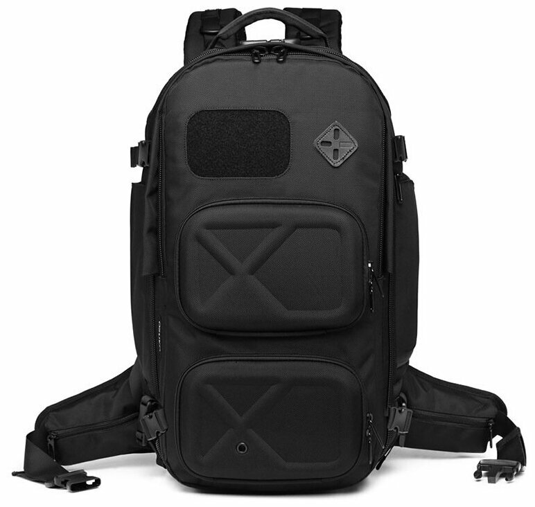 Рюкзак Ozuko 9309LY, мужской, жесткий, городской, черный, нейлон, 35 л