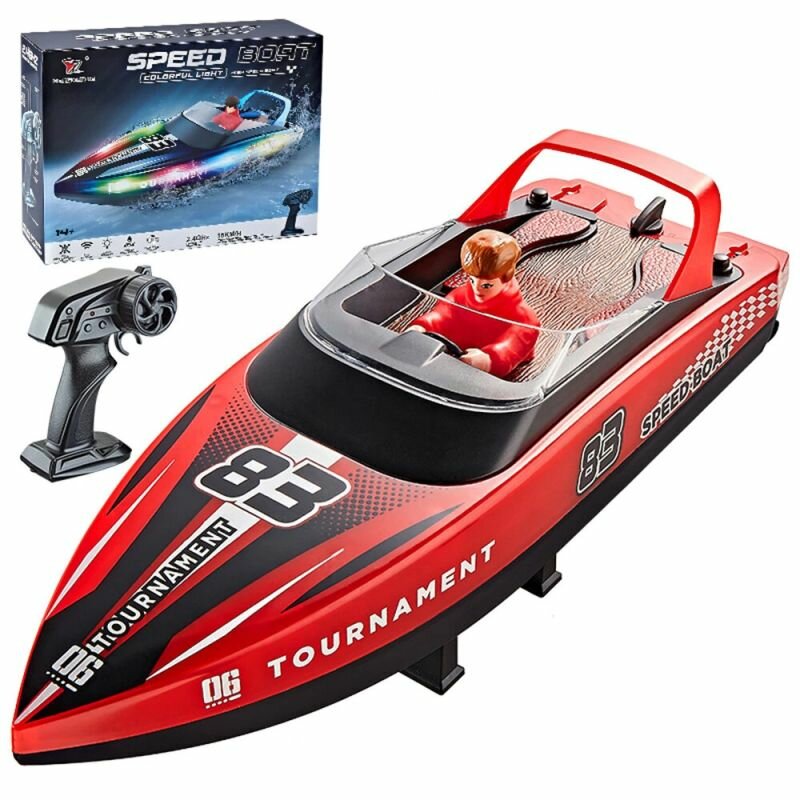 Другие катера и корабли HJ toys / HongXunJie Радиоуправляемый катер яхта (15 км/ч, 25 см, 2 часа игры) - HJ821-RED