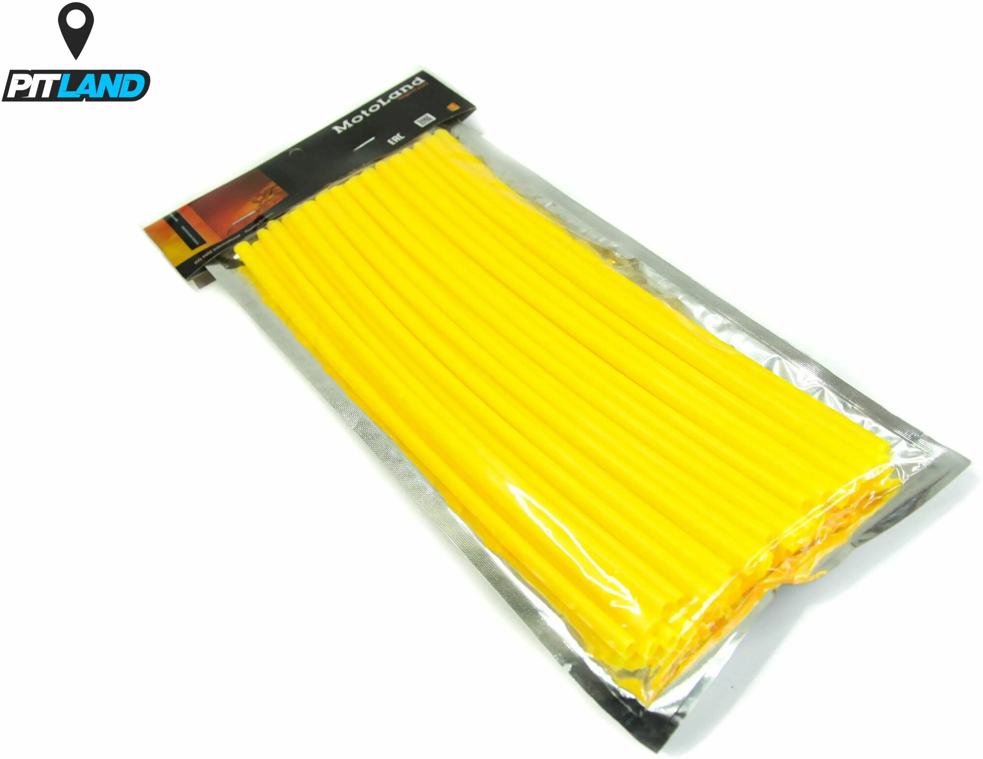 Декоративные трубки на спицы 10-21" (компл. 36 шт.) желтые на мотоцикл, питбайк, эндуро.