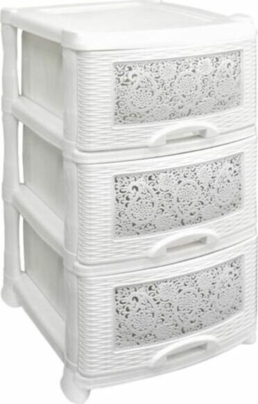 Комод для вещей пластиковый 3 секции, белый