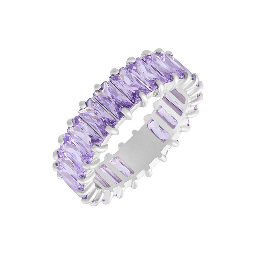 Кольцо дорожка, широкое, серебро, 925 проба, фианит