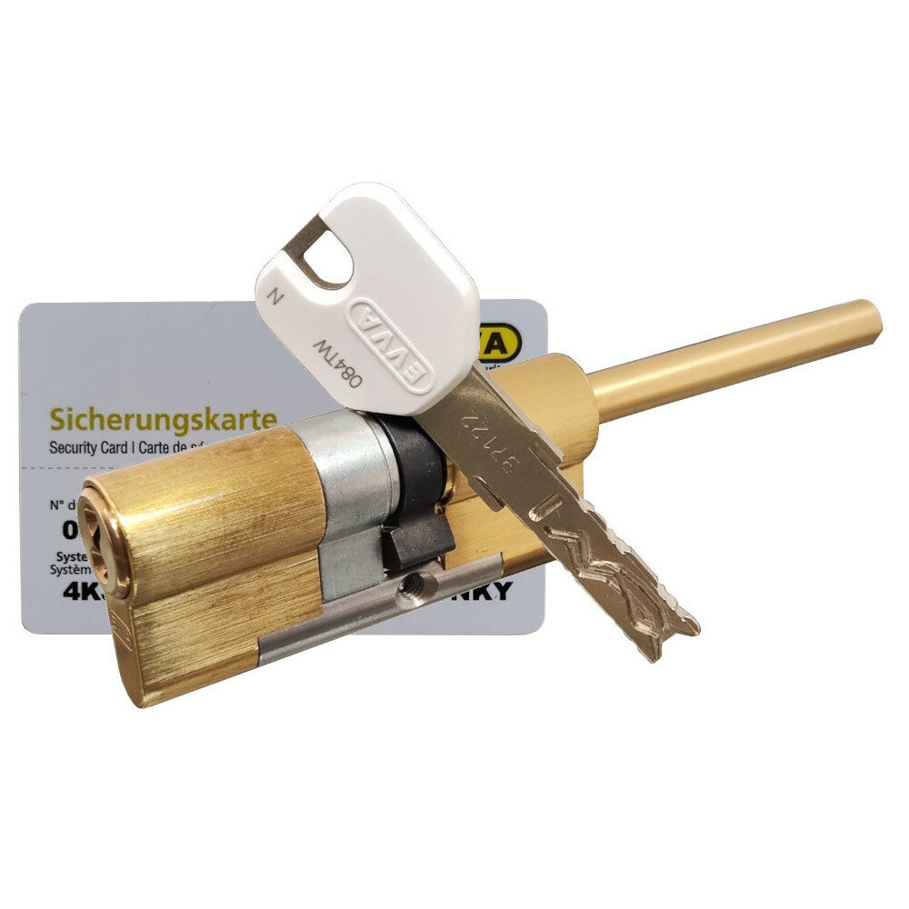 EVVA Цилиндровый механизм EVVA 4KS (112)81/31 ключ/шток, латунь
