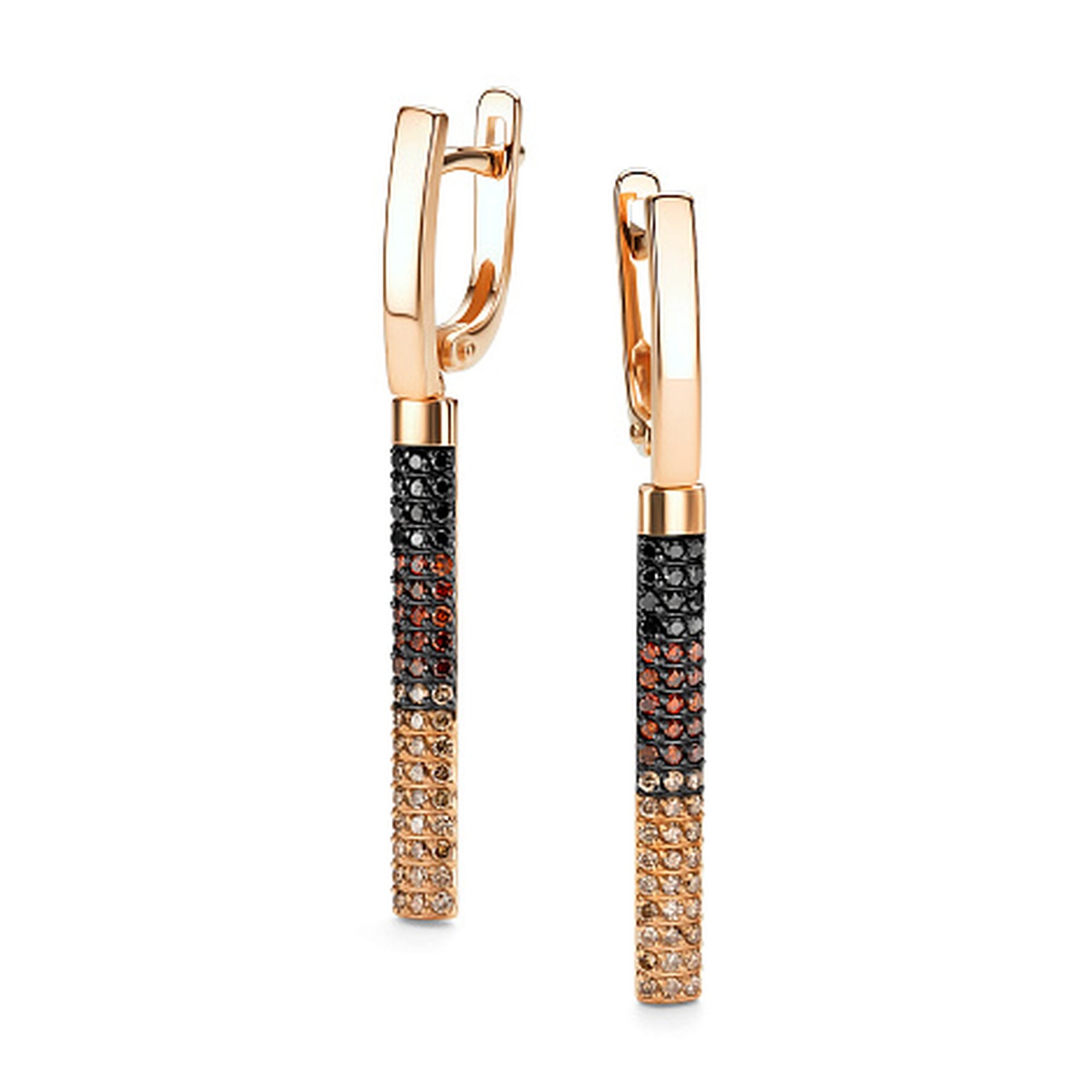 Серьги, красное золото, 585 проба, бриллиант