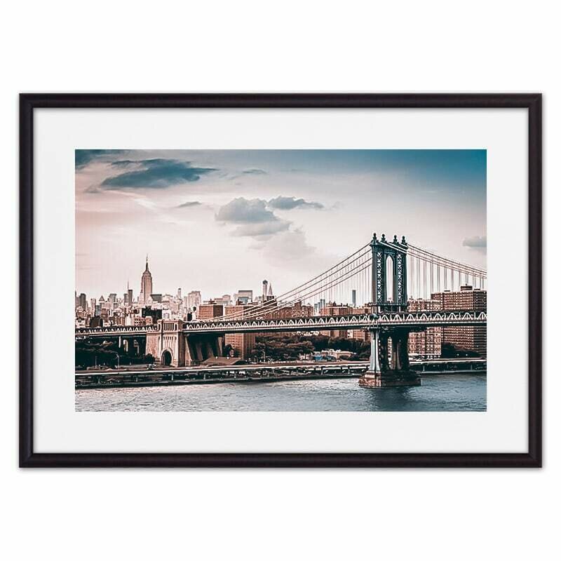 Постер в рамке Мост Манхэттена, 50х70 см